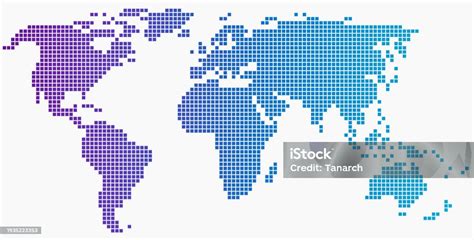 Square Shape World Map On White Background 0명에 대한 스톡 벡터 아트 및 기타 이미지 0명 개념 과학 Istock