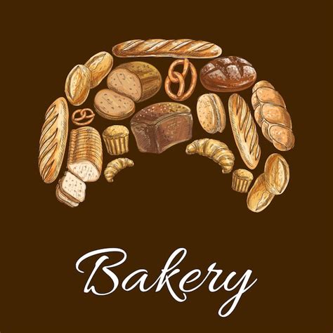 Panadería Croissant Símbolo De Iconos De Pan Vector Premium