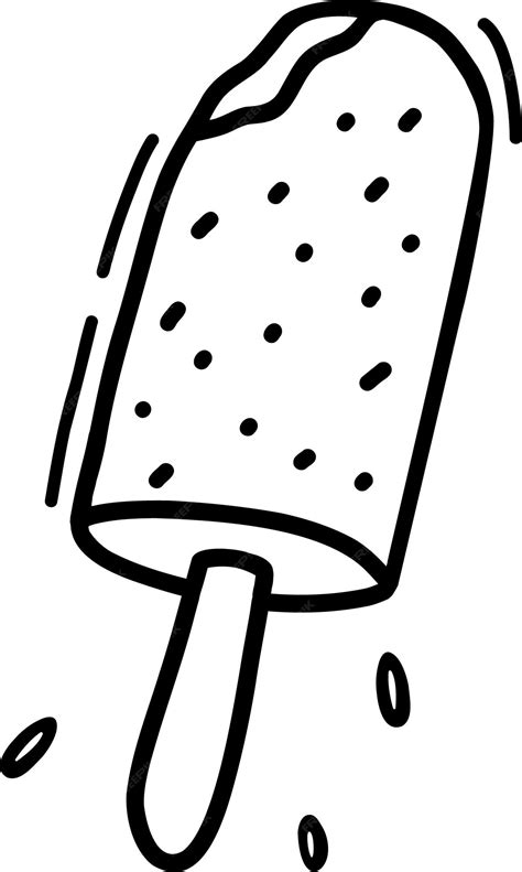 Helado De Paleta De Vector En Un Palo Ilustración De Dibujos Animados