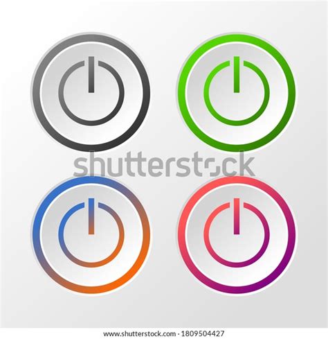 Set Colorful Power Button Icon Stock Vector Royalty Free 1809504427 Shutterstock