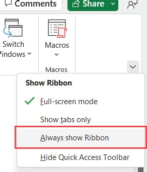 How To Show Or Hide The Ribbon In Excel With Shortcuts