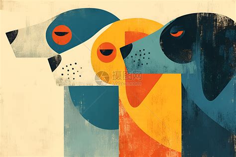 狗的几何艺术插画图片下载 正版图片601179597 摄图网