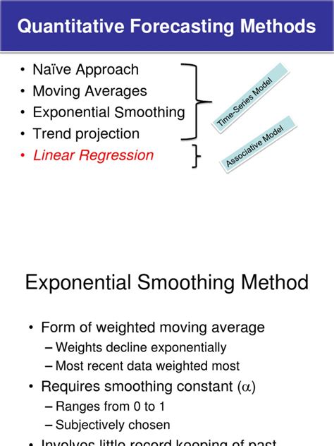 Quantitative Forecasting Methods An Overview Of Exponential Smoothing Trend Projection And