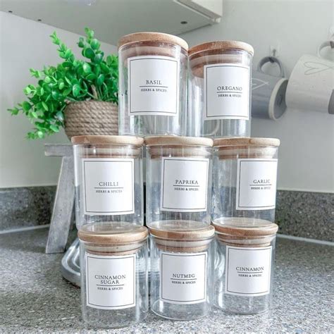 Premium Collection Personalised Herb And Spice Jar Labels Various Sizes