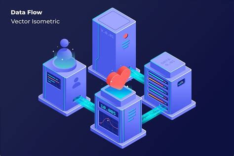 Data Flow Vector Illustration