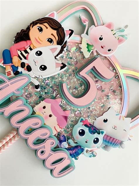 Gabby Dollhouse Inspired Cake Topper Shaker Etsy In 2022 Cat