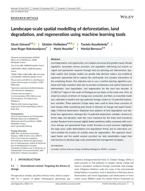 pdf landscape‐scale spatial modelling of deforestation land