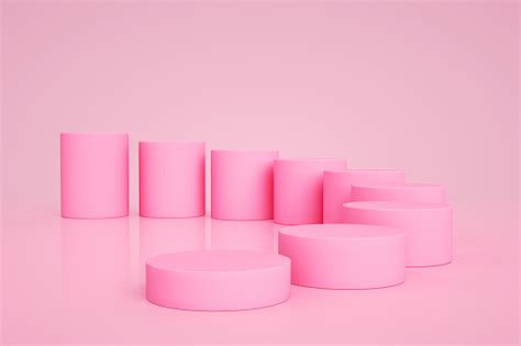 3d 빈 실린더 제품 스탠드 분홍색 색상 배경에 연단 기하학적 모양 추상 적 최소 배경 0명에 대한 스톡 사진 및 기타 이미지 0명 3차원 형태 가정의 방 Istock