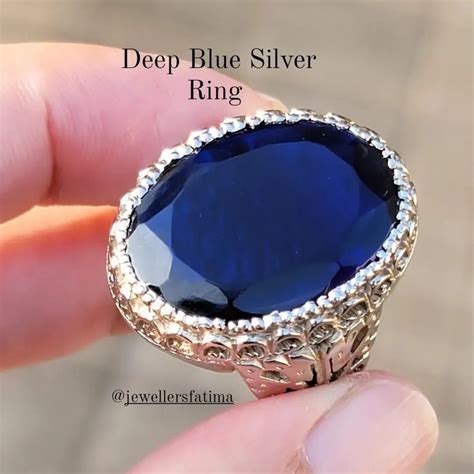 Deep Blue Silver Ring Rings For Men Rings Silver Rings