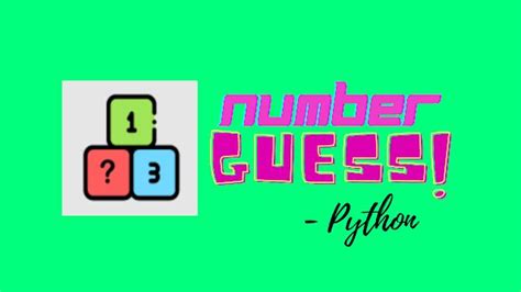 The Number Guess Logo Is Shown On A Green Background With Pink And Blue