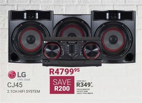Lg cj45 2.1ch hifi system offer at Bradlows