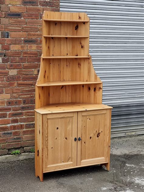 Free Standing Pine Corner Shelf Unit Pine Corner Cupboard Jennings