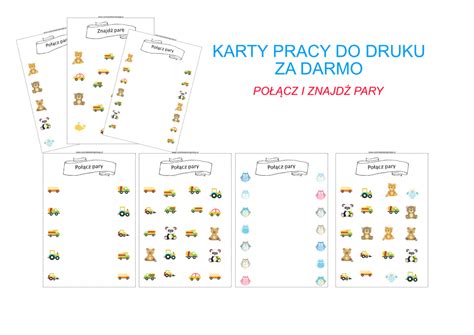 Połącz i znajdź pary karty pracy do druku