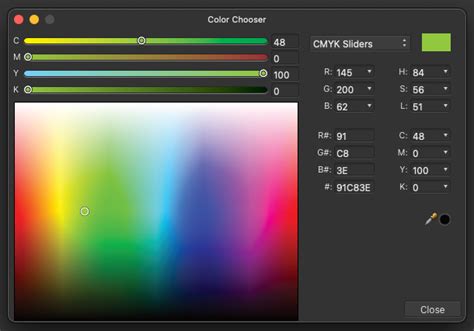 Cursor For CMYK Color Picker Jumps Around When Selecting A Color V Bugs Found On MacOS