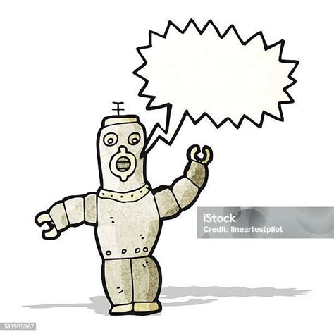 Robot Retro Kartun Ilustrasi Stok Unduh Gambar Sekarang Aneh