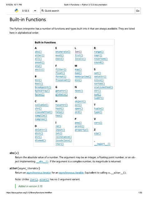 Built In Functions Pdf