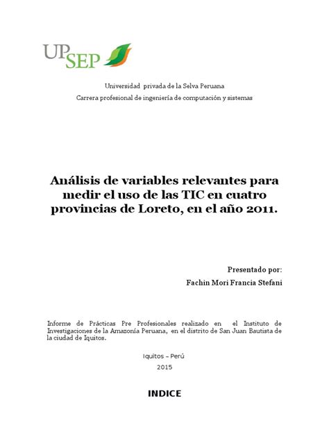 Pdf Análisis De Variables Relevantes Para Medir El Uso De Las Tic En