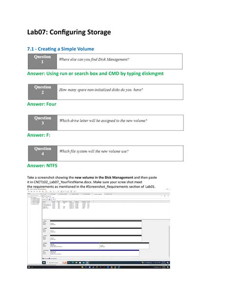 Cnet Lab Cnet Lab Lab Configuring Storage Creating A Simple Volume Answer