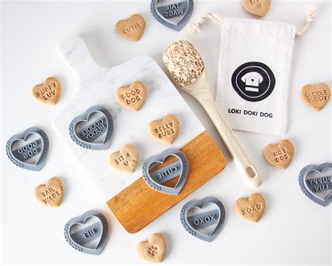 Conversation Heart Shaped Cookie Cutter Bundle Of 5 Loki Doki Dog