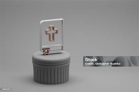 기둥 스탠드와 Beton 배경에 멋진 성경 기호 아이콘 3d 렌더링 그림입니다 디자인배경 패턴 결혼식 날 0명에 대한 스톡 사진