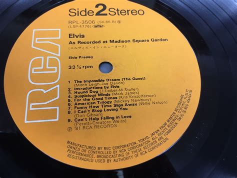 Yahooオークション Elvis Presley 中古lp国内盤「エルヴィス・イン