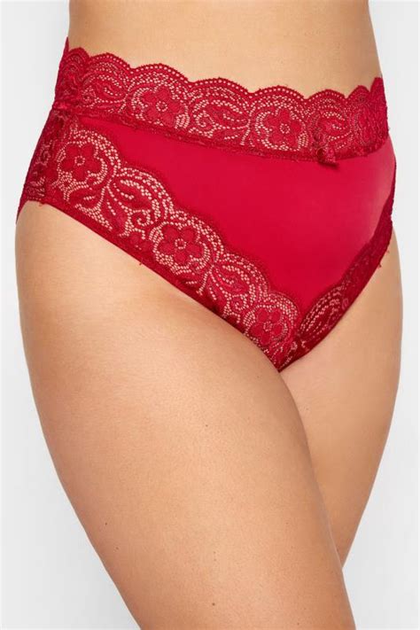 Plus Size Red Lace Up Boudoir Briefs Yours Clothing