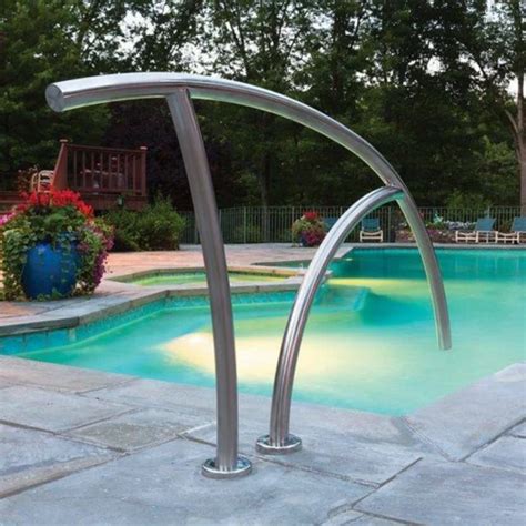 Stainless Steel Brown Swimming Pool Grab Rails For Catch Floating