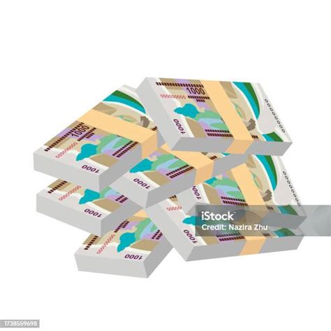 Vatu 벡터 그림입니다 바누아투 돈 세트 번들 지폐 지폐 1000 Vuv 플랫 스타일 흰색 배경에 격리되어 있습니다 심플한 미니멀 디자인 0명에 대한 스톡 벡터 아트 및