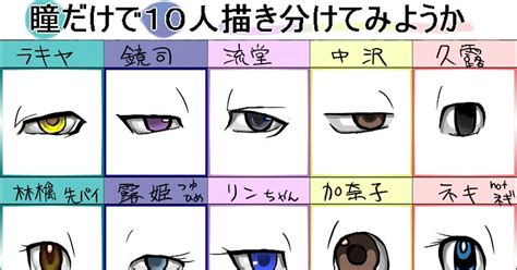 瞳だけで10人描き分けてみようか 瞳だけで10人描き分けてみようか 月波清火のイラスト Pixiv