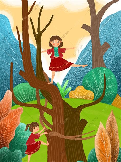 Tree Climbing Girl PNG Vector PSD And Clipart With Transparent Background For Free Download