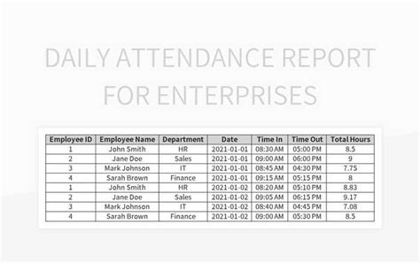 비즈니스 성공을 위해 직원 출석 보고 최적화 엑셀 템플릿 무료 다운로드 Pikbest