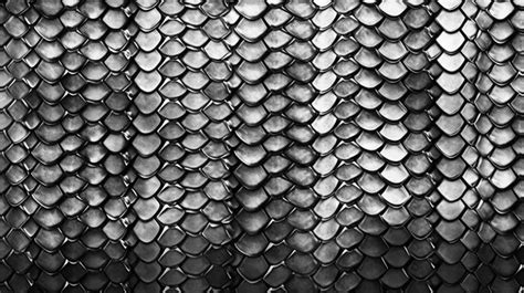 Black Python Skin Texture Seamless Pattern On White Background With A