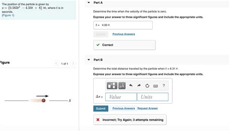 Solved Part A The Position Of The Particle Is Given By Chegg Com