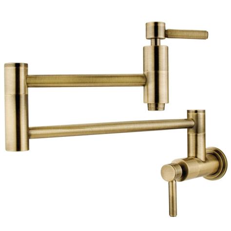 Kingston Brass Concord Vintage Brass 2 Handle Wall Mount Pot Filler