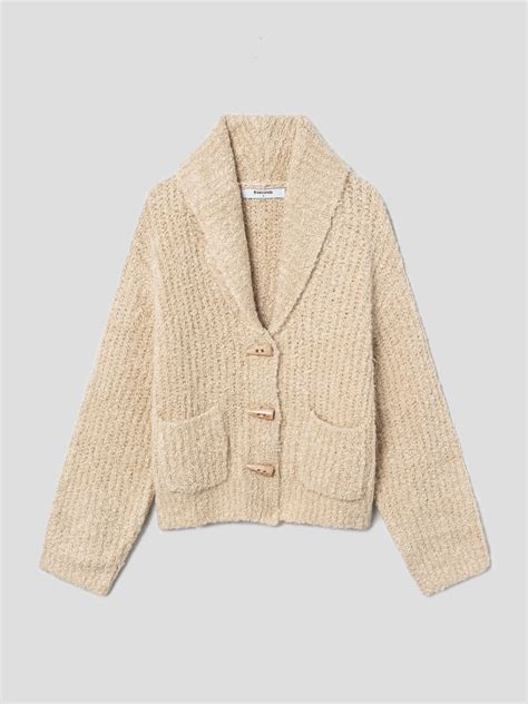 8seconds Boucle Collar Neck Toggle Button Cardigan Beige Cardigans