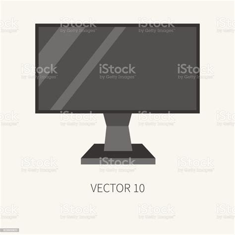 일반 평면 색상 벡터 컴퓨터 부품 아이콘 Lcd 모니터 만화입니다 디지털 게임 및 비즈니스 사무실 Pc 데스크톱 장치입니다 혁신 가제트입니다 인터넷입니다 일러스트 레이 션