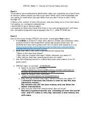 CPR101 Week3 Course Survey Activity 1 Docx CPR101 Week 3 Survey Of Course Topics Activity