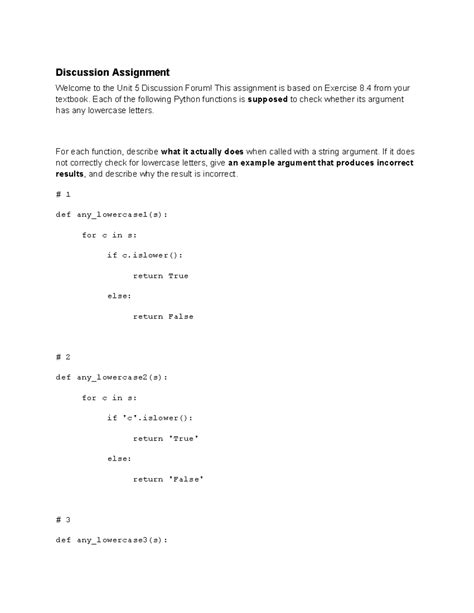 Cs 1101 Unit 5 Discussion Assignment Discussion Assignment Welcome To