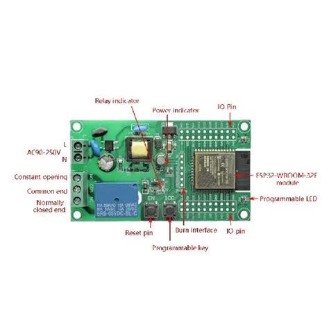 1 Channel ESP32 WIFI Bluetooth Compatible BLE Relay Module AC90 250V DC5 30V ESP32 WROOM