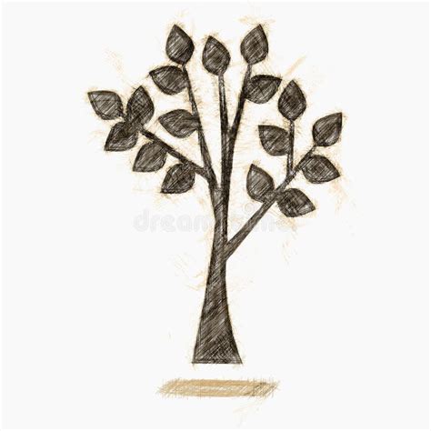 Stylized Hatch Tree Icon Stock Illustration Illustration Of Outline
