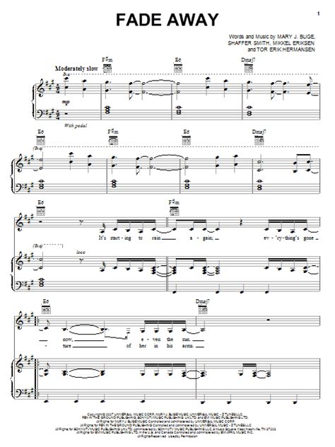 Fade Away Sheet Music Direct