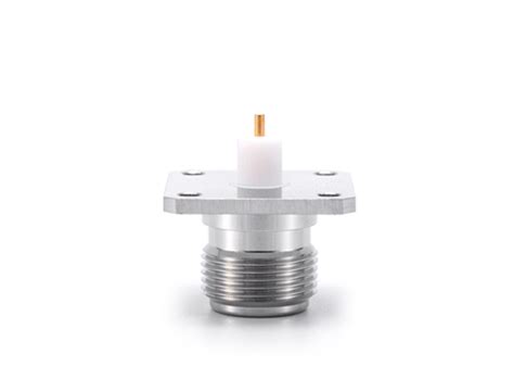 Series N Female 4 Holes Flange Rf Coaxial Connector Dongsheng