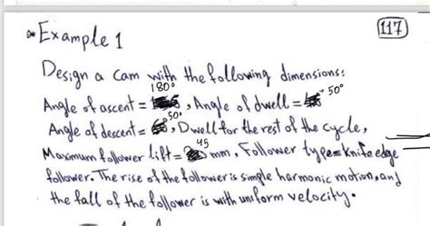 solved xample 1 design a cam with the following dimensions