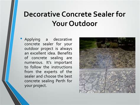 Ppt How To Choose The Right Concrete Sealer For Your Outdoor Project