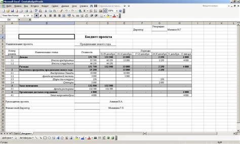 Бюджет проекта пример таблицы Excel