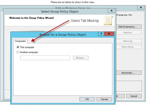 Solved Server 2012r2 Users Tab Missing In Group Policy Object Editor