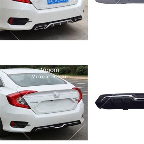 Civic FC Rear Bumper Diffuser Rear Diffuser Carbon Chrome Line Shopee