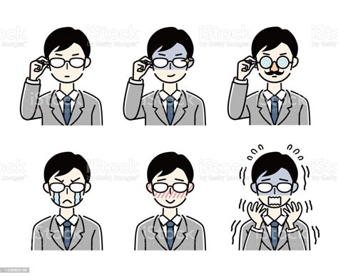 사업가의 다양한 표정 세트 남자 사업가에 대한 스톡 벡터 아트 및 기타 이미지 남자 사업가 다양 얼굴 표현 Istock