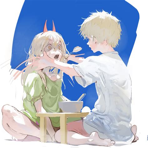 Power And Denji Chainsaw Man Drawn By Kanji Nievart Danbooru