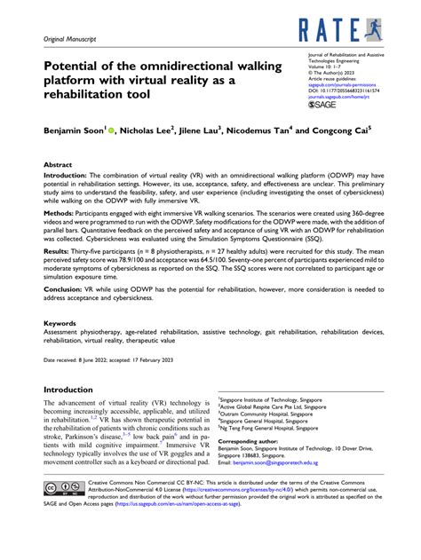 Pdf Potential Of The Omnidirectional Walking Platform With Virtual Reality As A Rehabilitation